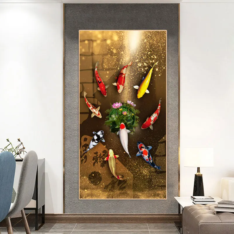 Chinese-Style-Red-Koi-Lucky-Carp-Canvas-Painting-Fish-Goldfish-Poster ...