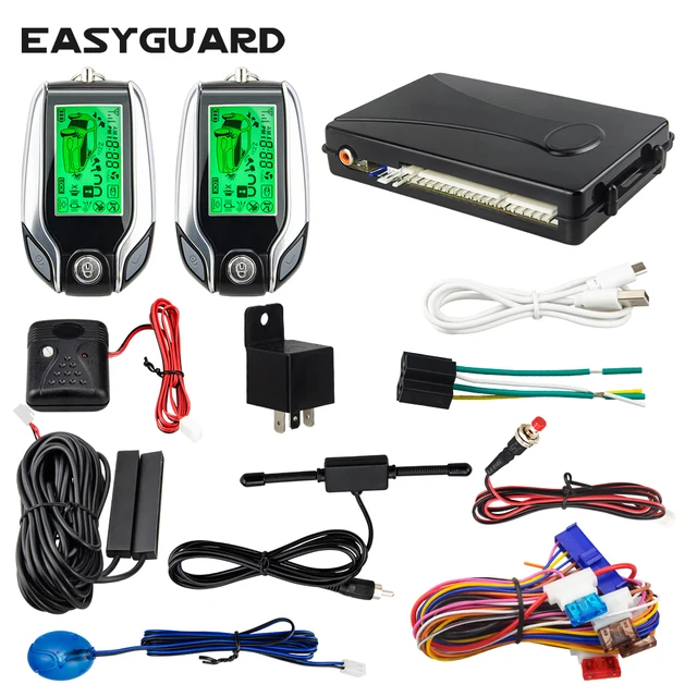 2 Way Car Alarm pke Keyless Entry LCD Pager Display Vibration Alarm ...