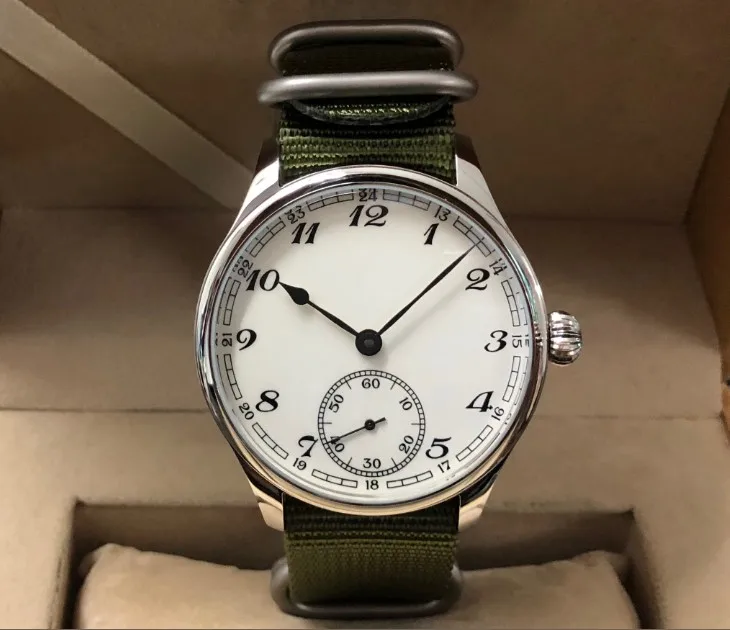 new-fashion-44mm-NO-logo-Enamel-White-dial-Asian-6498-17-jewels ...