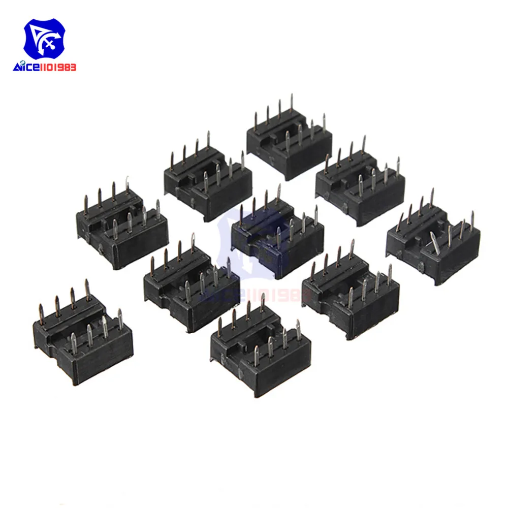 【KAMDSS015】diymore 10PCS/Lot 8pin DIP IC Sockets Adaptor Solder Type 8 Pin 2.54mm | Daraz.lk