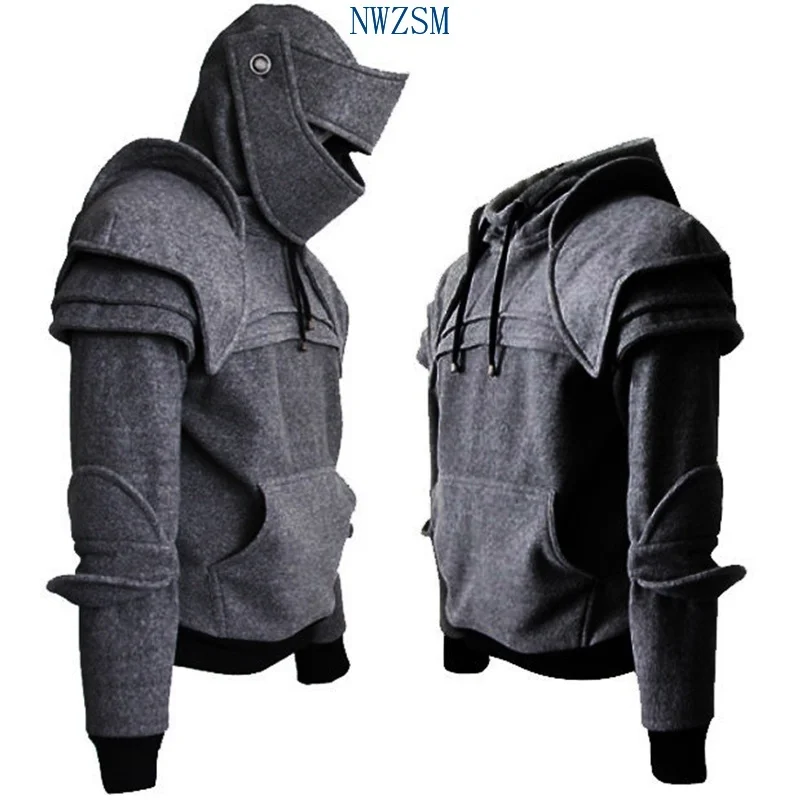 2019 Winter Mens Medieval Style Hoodies Gothic Long Sleeve Men ...