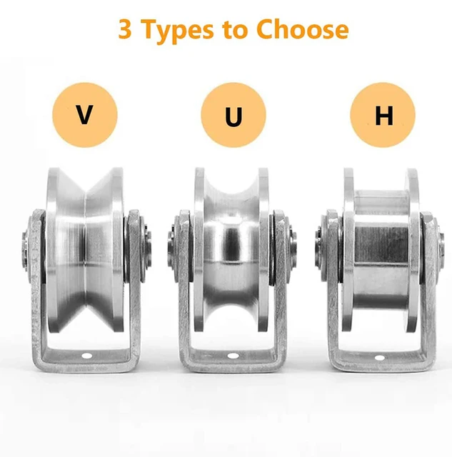 3 Inch V Groove Pulley Wheels Stainless Steel 2-Pack 3-Inch V Groove ...