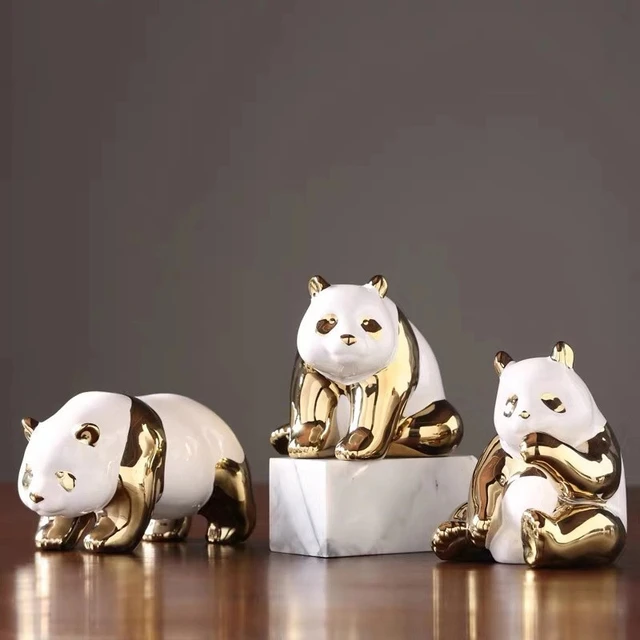 Golden Panda Statue