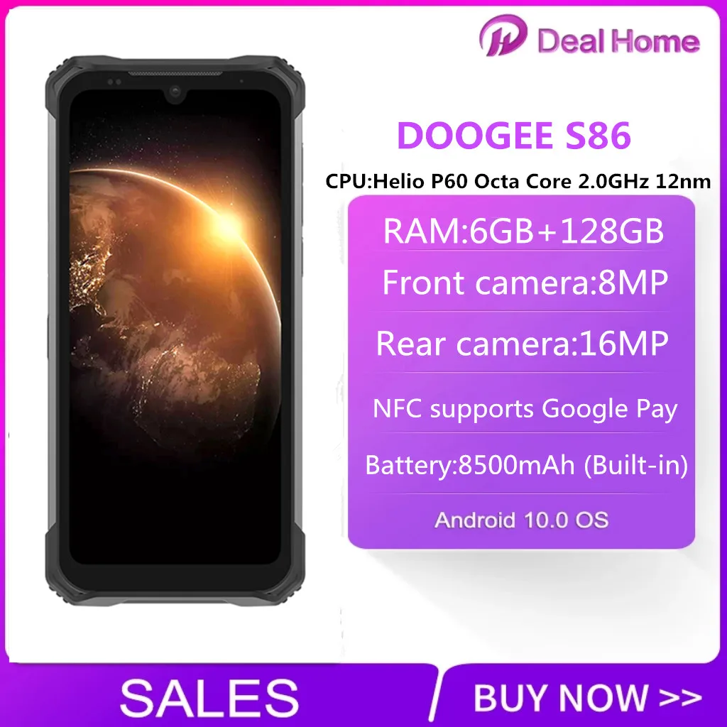 Doogee S86 Ip68/ip69k Rugged Smartphone 6gb Ram 128gb Rom 8500mah Super ...