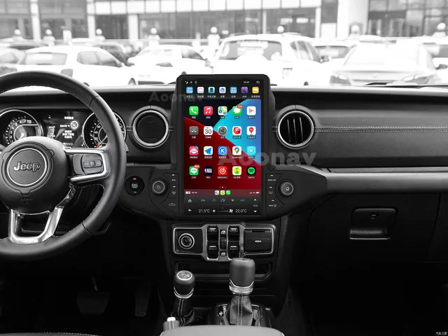 13.6 inch Android multimídia For JEEP Wrangler 2018 2019 2020 2021 car ...