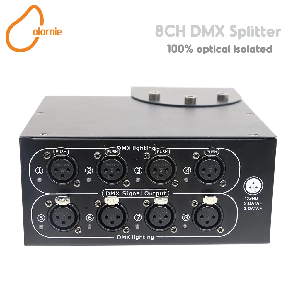 8 웨이 DMX 스플리터, 고품질 무대 조명 효과 신호 리피터, DMX512 신호 분배기
