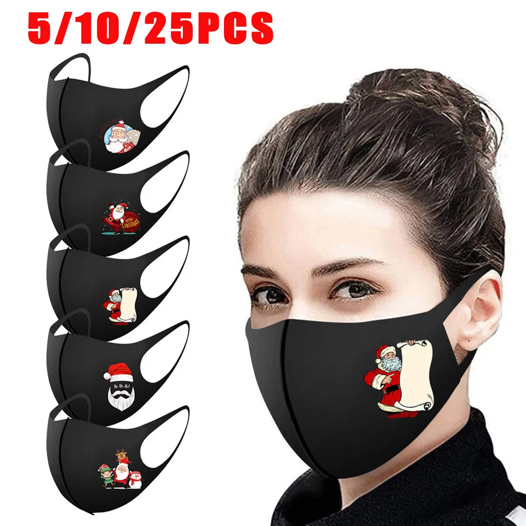 Mascarilla facial de Navidad con estampado para adultos, lavable, con ...