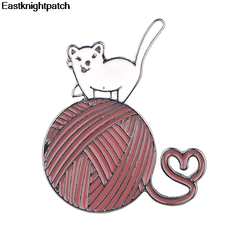 Забавный мультяшный Кот, брошь, милые девушки, эмалированные булавки ...