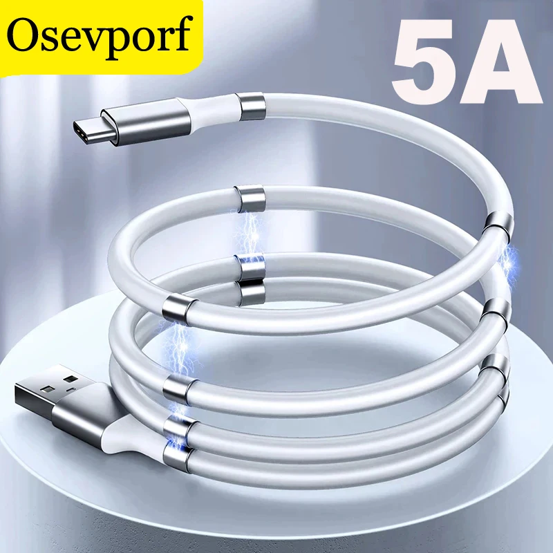 Magic Rope Usbc Magnetic Cable 5a Micro Usb Phone Fast Charging Data ...