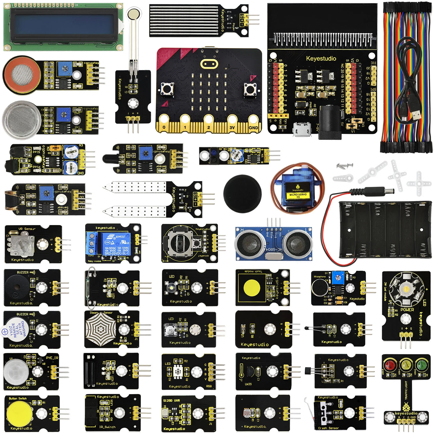 Keyestudio 37 in 1 Sensor Starter Kit With Micro:Bit V2.0 for BBC ...