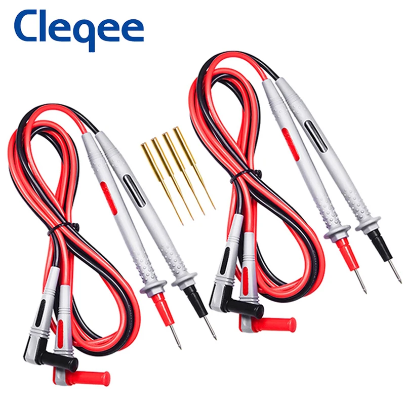 Cleqee P1505b 실리콘 멀티 미터 테스트 리드 금도금 정밀 샤프 바늘 4mm 바나나 플러그 멀티 미터 프로브 1