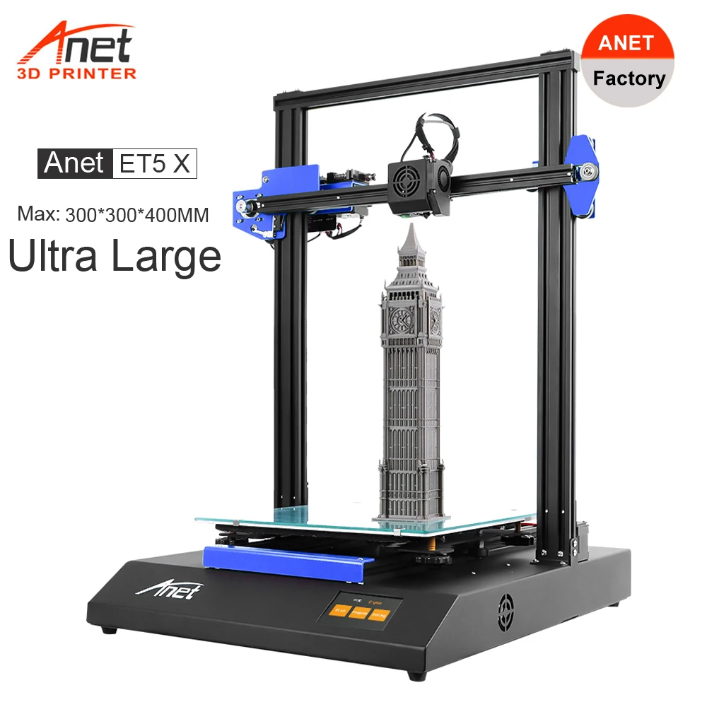 Anet 3d Printer Et5x Fdm Imprimante 3d With Auto Bed Leveling Large Printer Max 300*300*400mm ...