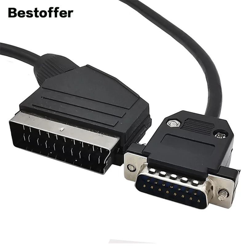 1.5 Meter SCART 21 Pin Male to VGA DB15 Pin Male Video Cable|Data ...