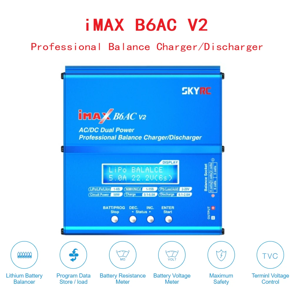 SKYRC iMAX B6AC V2 Balance Charger 6A 50W AC/DC Lipo NiMH Pb Discharger ...