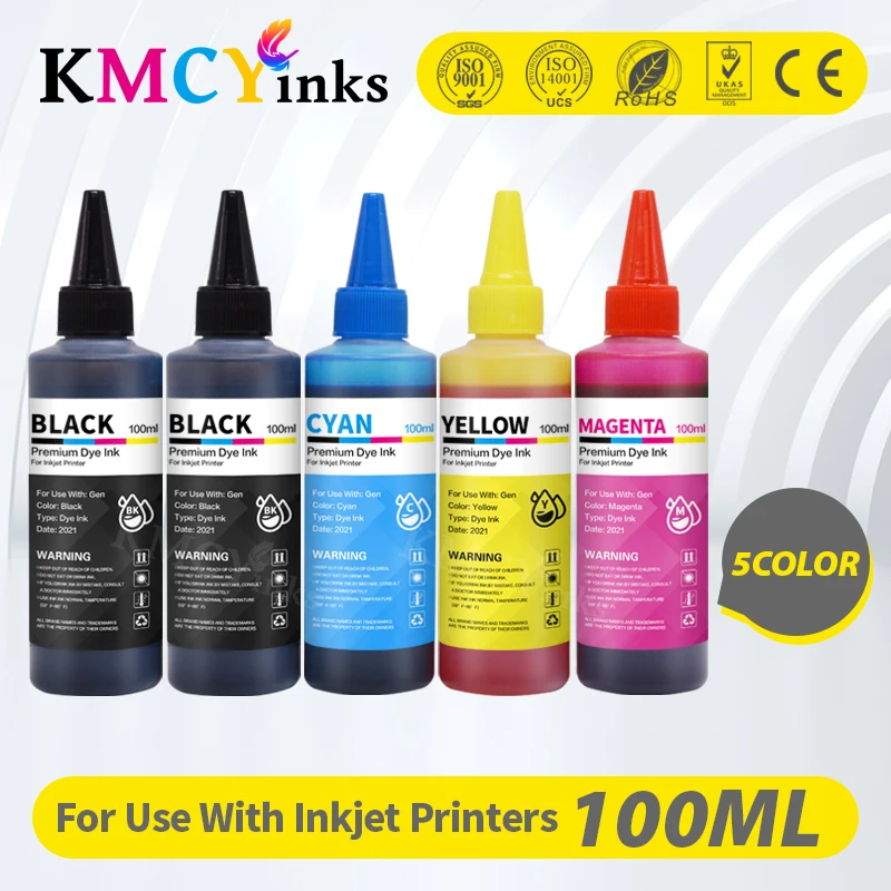 KMCYinks 100ml Refill Dye Ink Kit for HP 903 904 905 XL Ink Cartridge ...