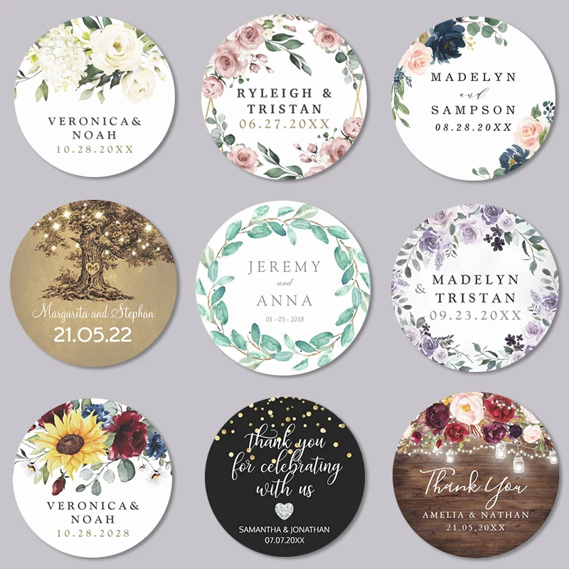 Personalized Customized Wedding Sticker,waterproof Round Circle Gift ...