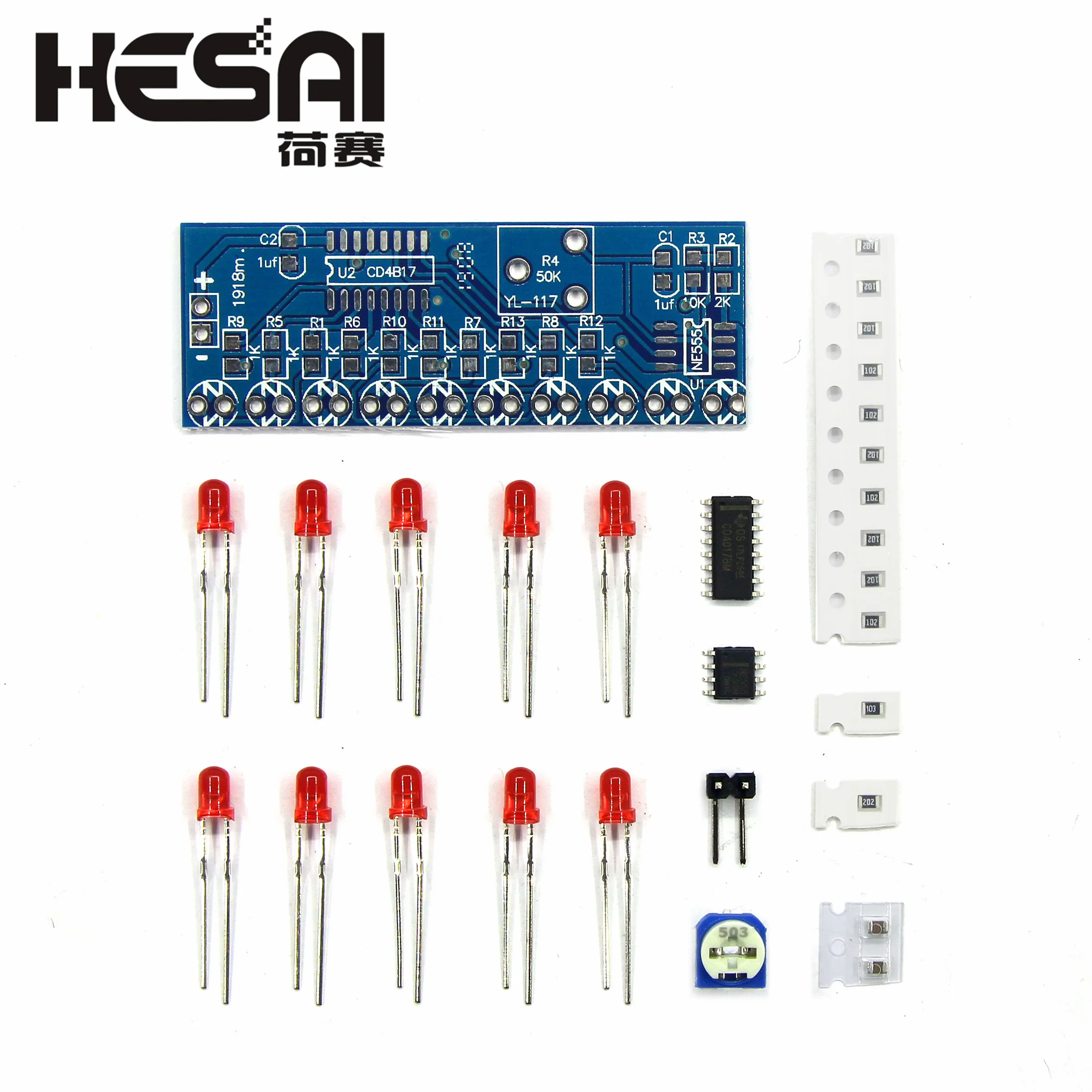 Multiple models Smart Electronics Kits NE555/CD4060 Light Water Flowing Light LED Module DIY Kit ...