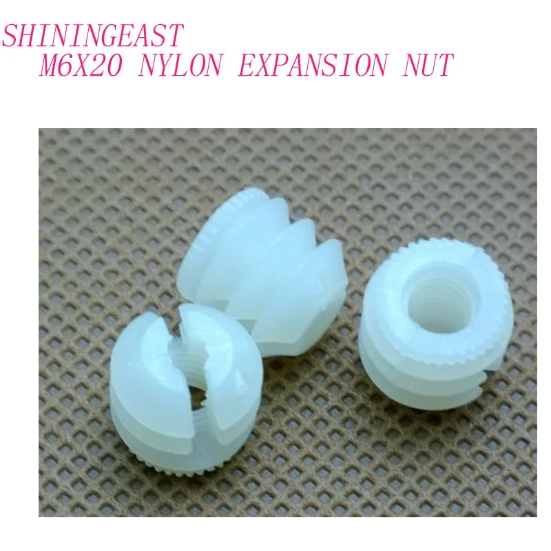 100pcs M6X20mm nylon plastic external internal thread insert nut ...