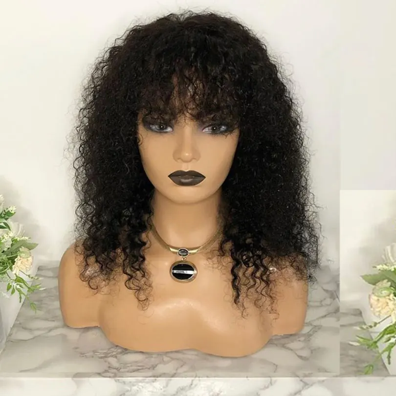 Pelucas-de-cabello-peruano-con-flequillo-para-mujer-pelo-Remy-rizado ...