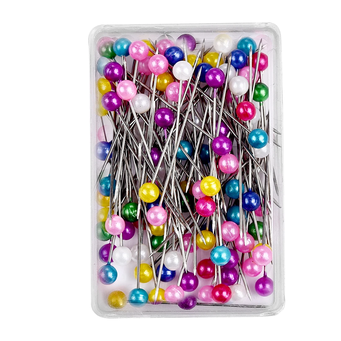 100Pcs-Box-38cm-Colorful-Round-Pearl-Head-Needles-Stitch-Straight-Push ...
