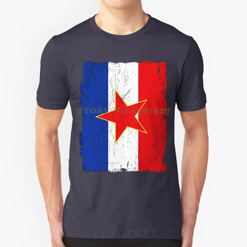 Yugoslavia-Yugoslavian-Flag-T-Shirt-Tshirt-O-Neck-Summer-Personality ...