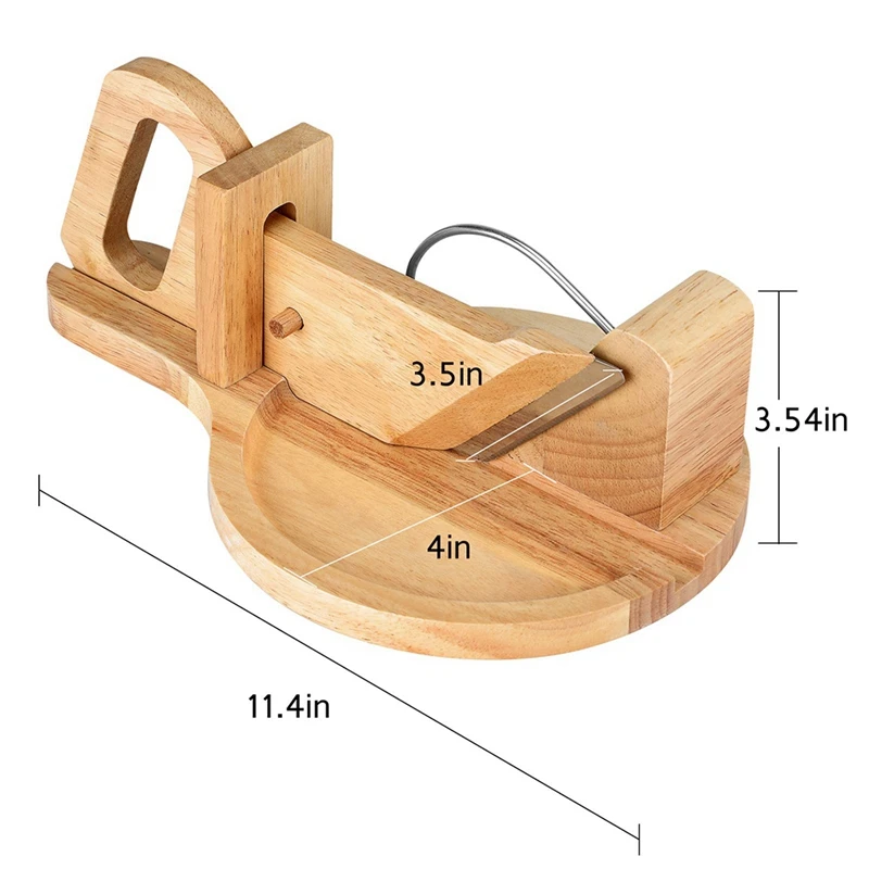 Wooden Sausage Salami Guillotine Slicer Cutter with Blade& Safety Lock ...