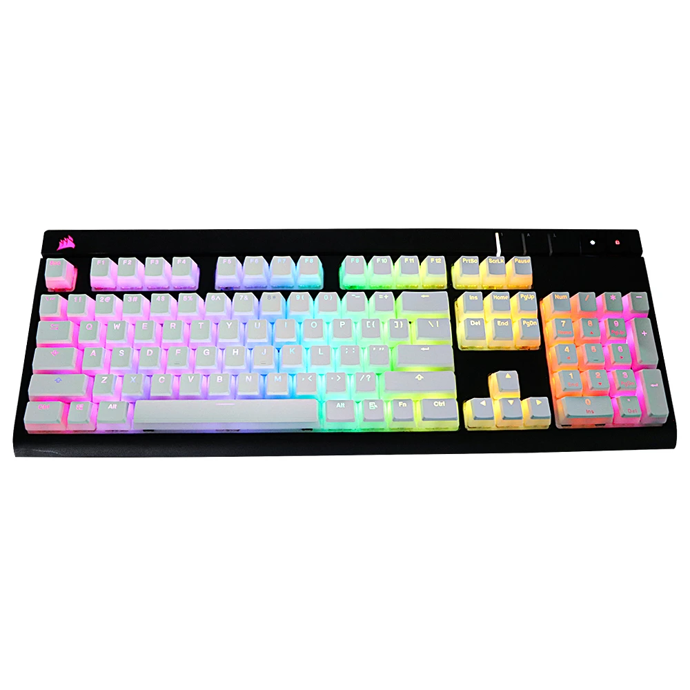 Pudding Pbt Doubleshot Keycap Oem Profile Backlight Keycaps Milk White ...