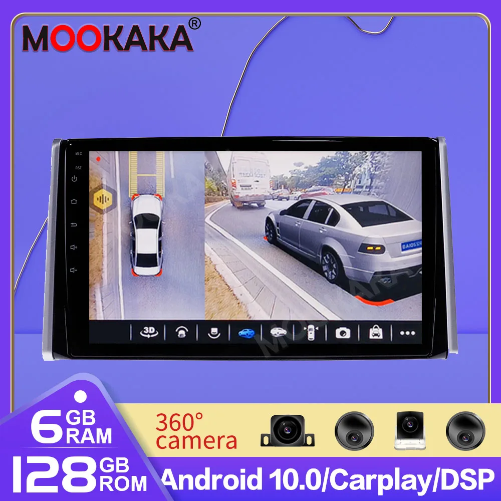 Android10.0 screen Car Multimedia player 128GB For Toyota RAV4 2018 ...