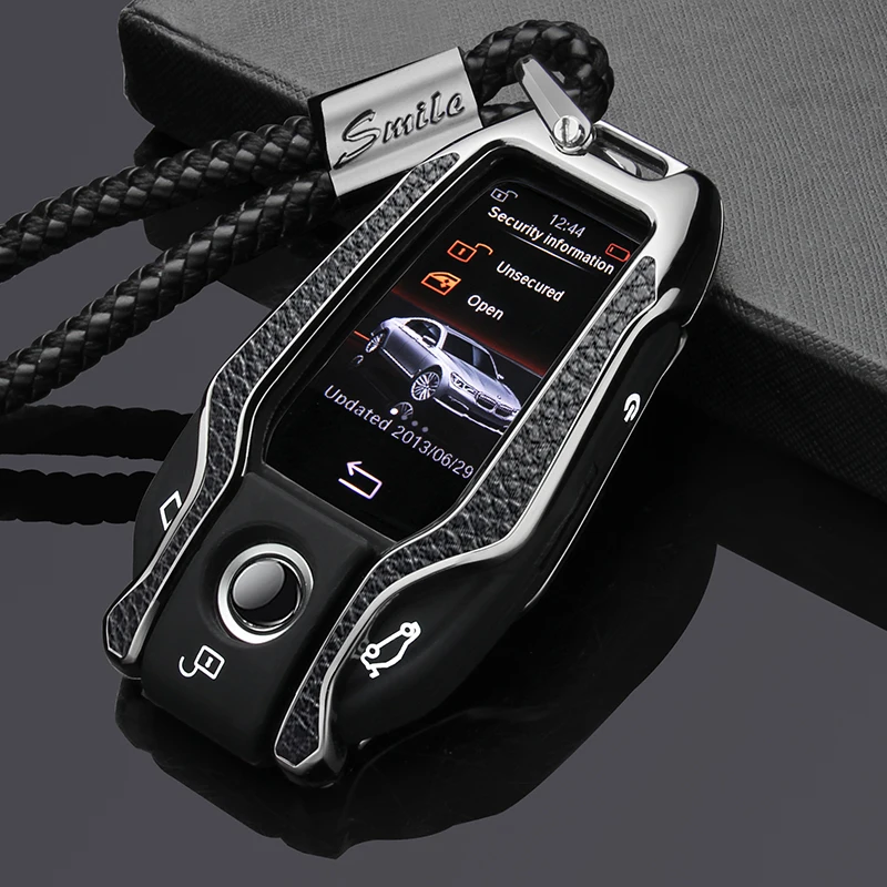 Genuine Leather Paste Zinc Alloy Car Key Case Cover For Bmw 5 7 Series ...