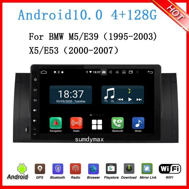 Radio con gps para coche, reproductor multimedia con Android 10, 9 pulgadas, audio estéreo, dsp ...