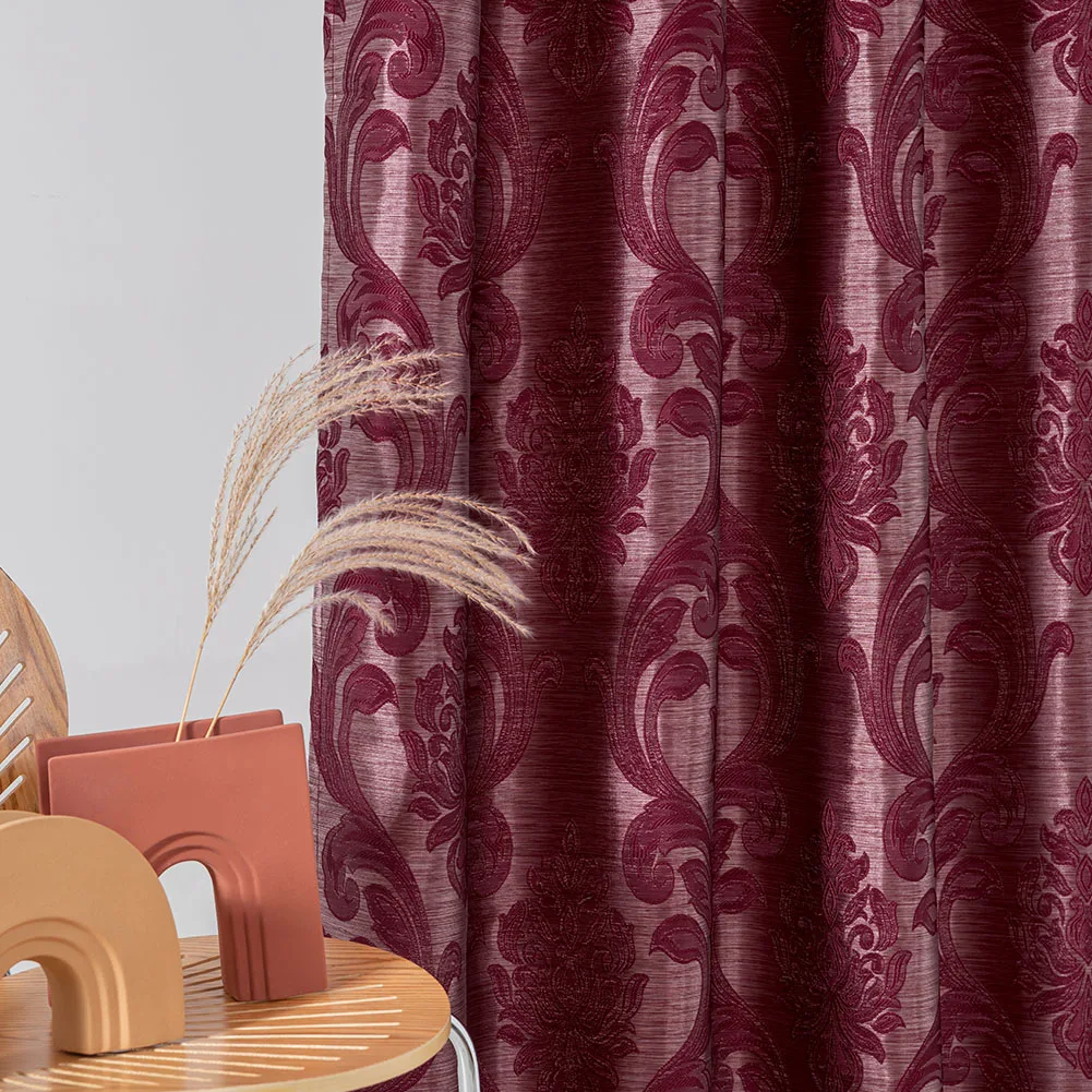 Rideaux-semi-occultants-rouges-jacquard-traitement-de-fen-tre-de-No-l ...