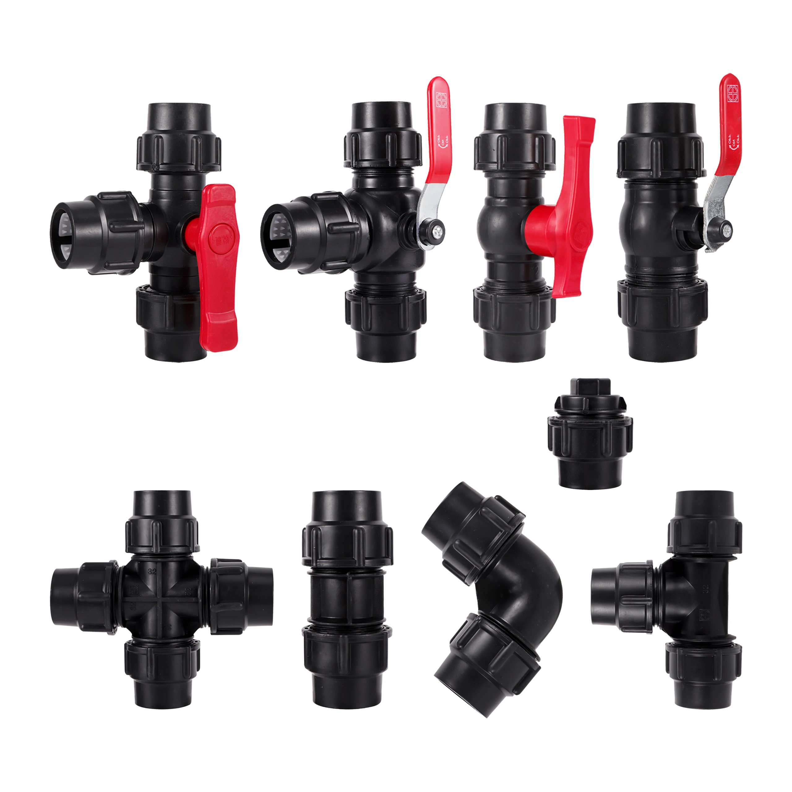Black-PE-Quick-Coupling-Garden-Direct-Connection-Water-Pipe-Connector ...