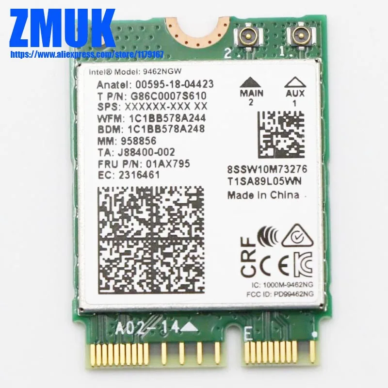 Int 9462NGW 무선 NV M2 카드, 레노버 아이디어패드 S145 730 S L340 S540 요가 S730 시리즈, P ...