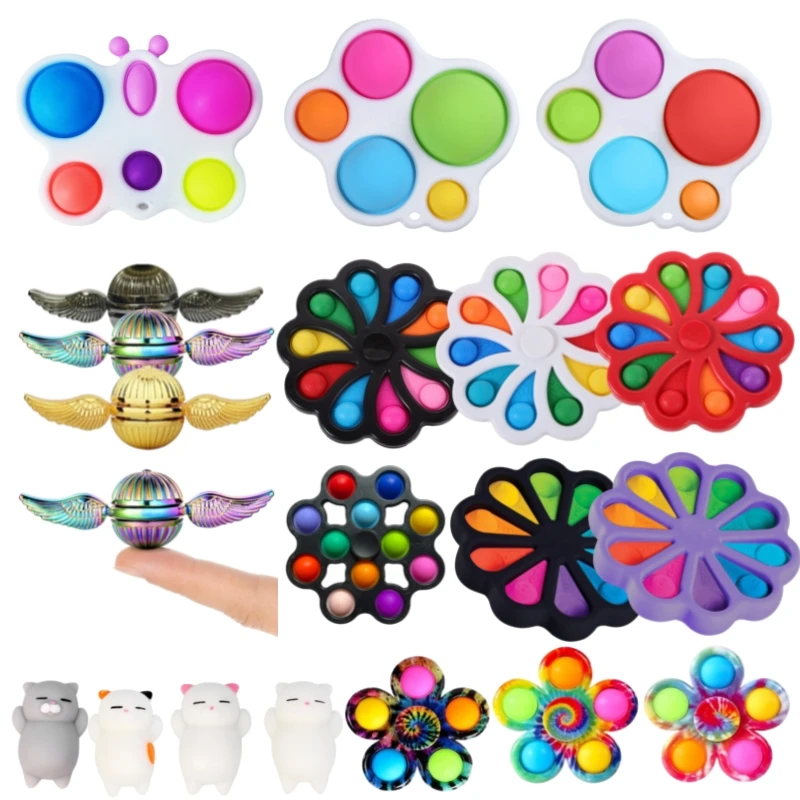 Golden Ball Pops Its Fidget Spinner Toys Poppit Push Bubble Sensory Toy ...