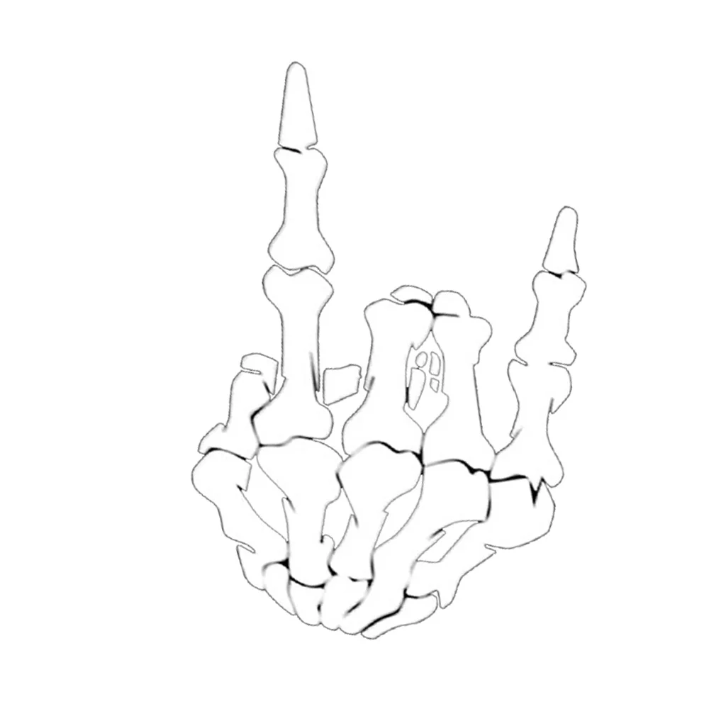 Unique Skull Skeleton Bone Finger Flipping Off Car Decal / Sticker ...