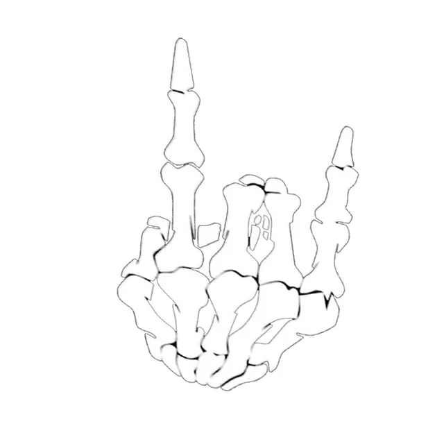 Unique Skull Skeleton Bone Finger Flipping Off Car Decal / Sticker ...
