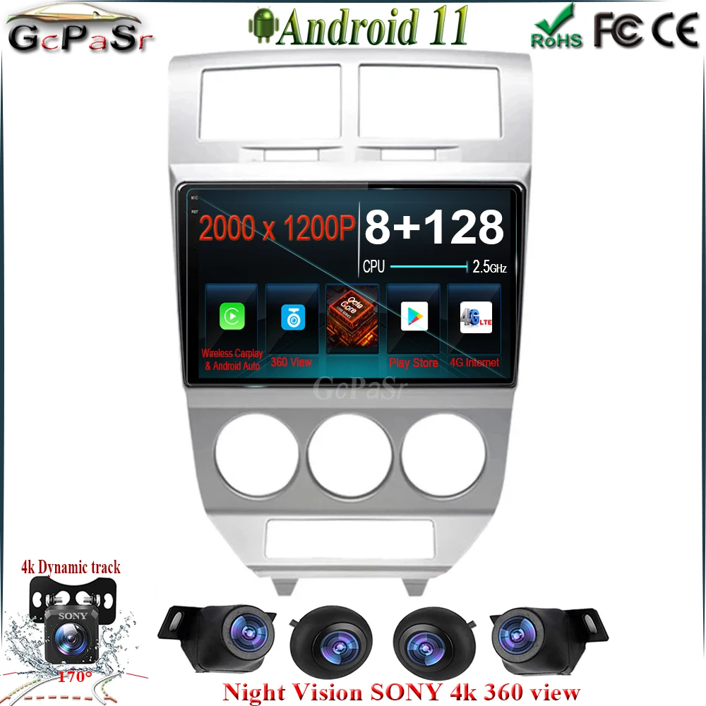 Android 11 For Dodge Caliber Car Radio Multimedia player Head Unit 2007 ...