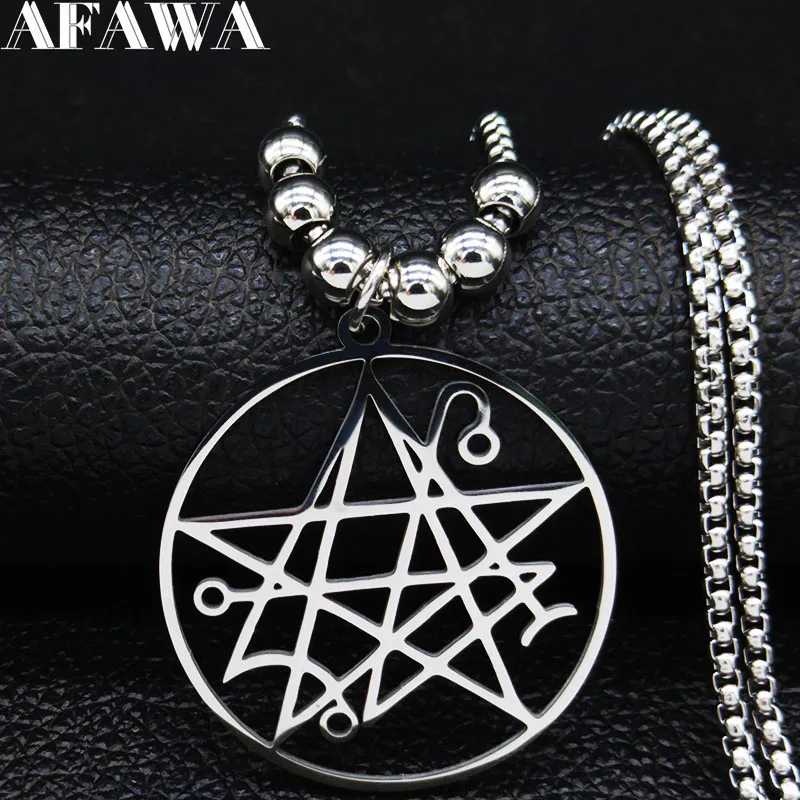 Necronomicon Stainless Steel Long Necklace Men Satanic Pendant ...