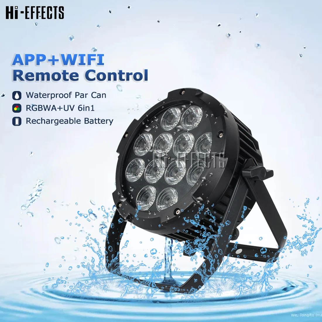 Wireless Battery Par Light Waterproof 12*18w RGBWA+UV 6in1 LED Par Can ...