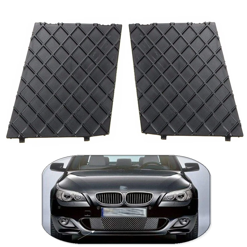 Black Left/Right Car Front Bumper Lower Mesh Grill Plate Trim Cover For ...