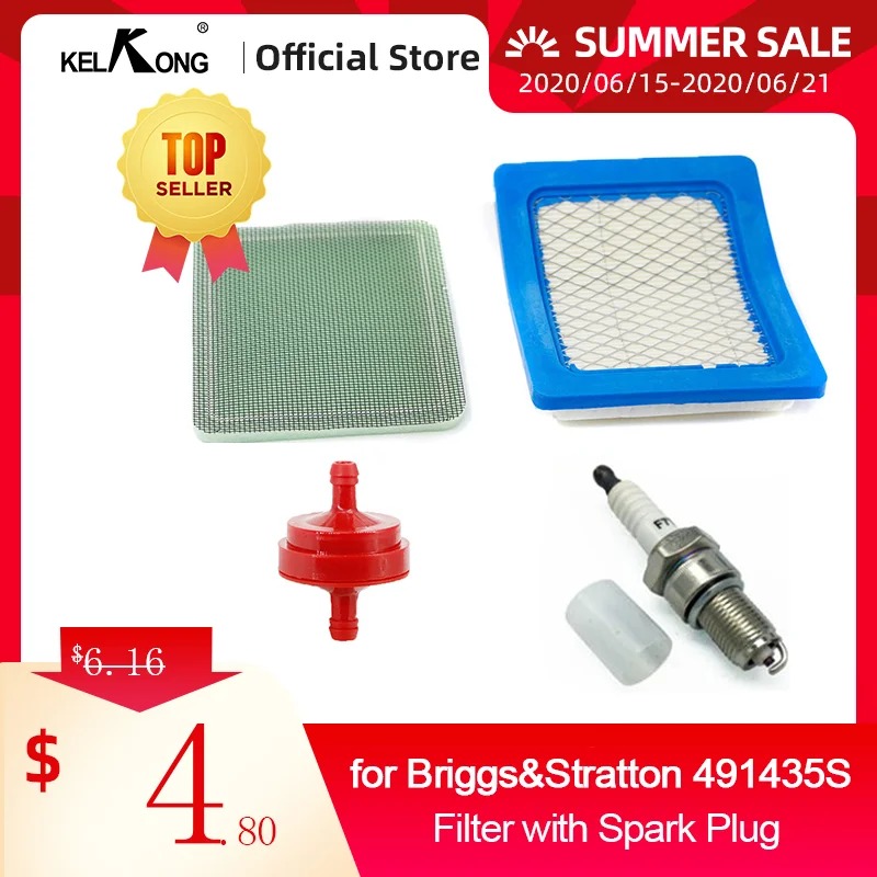 Kelkong filtro de ar 491435s pré filtro com vela de ignição do filtro ...