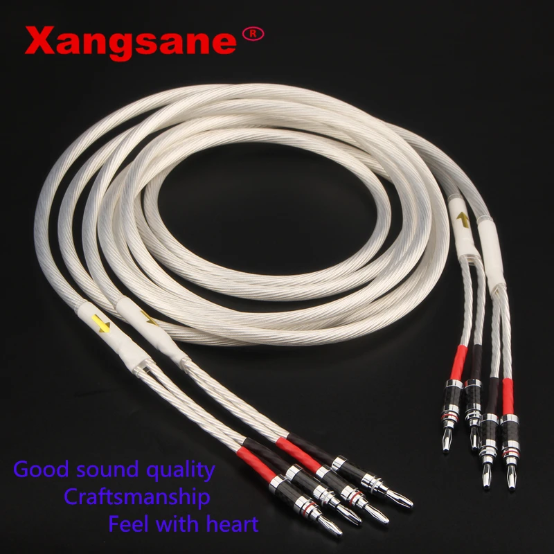 One Pair Xangsane Hifi Silver-plated Speaker Cable Hi-end 5n Occ ...