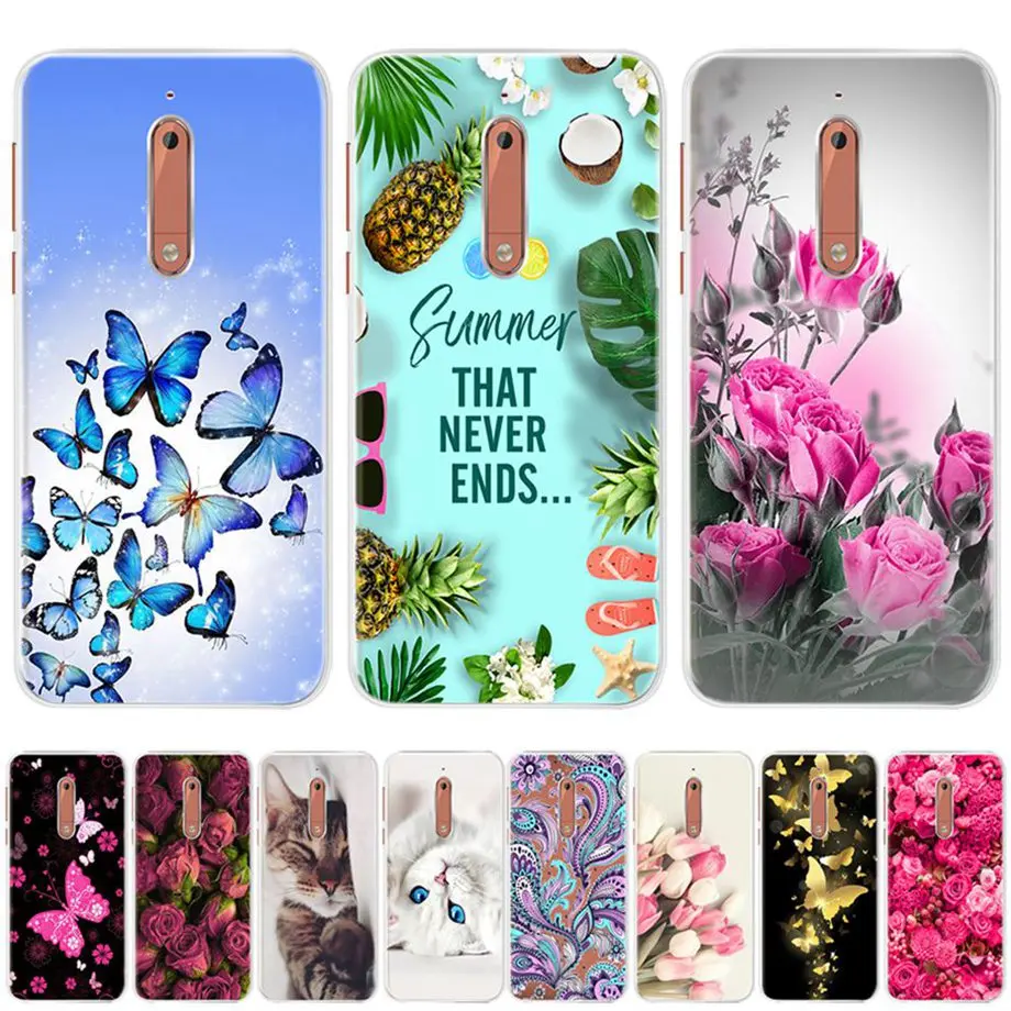 For Nokia 5 Case 5.2" Soft TPU Silicone Back Phone Cover Case For Nokia ...