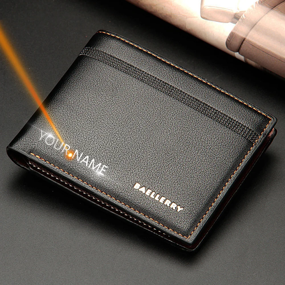 2021 New Men Wallets Name Customized Card Holder High Quality Male ...