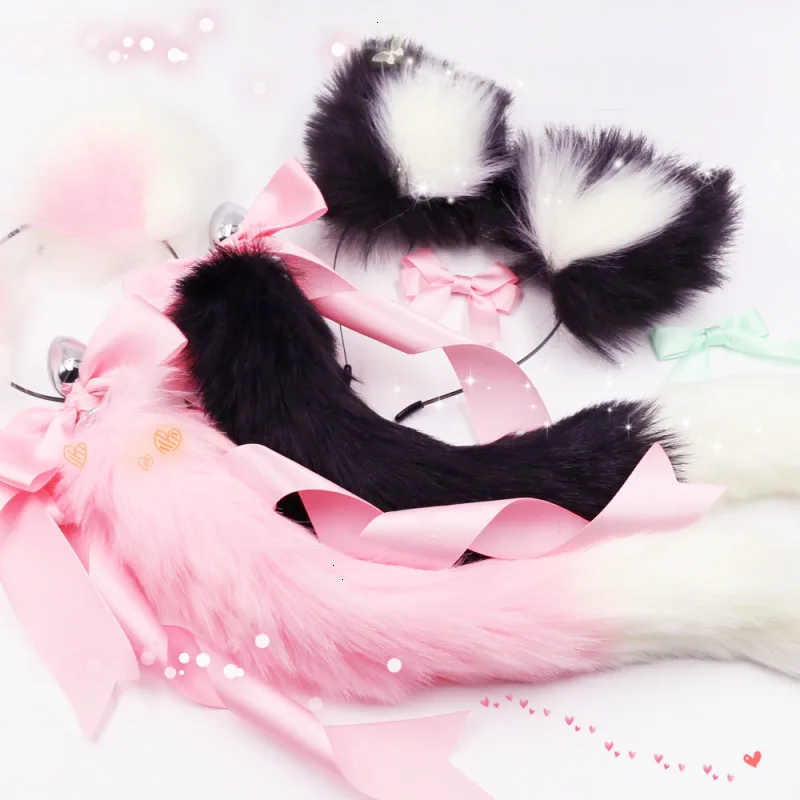 Anal Sex Toys Fox Tail Butt Plug Set With Hairpin Anal Kit Anal Butplug ...