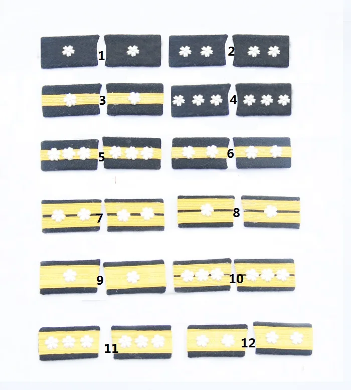 WWII WW2 Imperial Japanese Navy officer Rank Collar Tabs metal wire ...