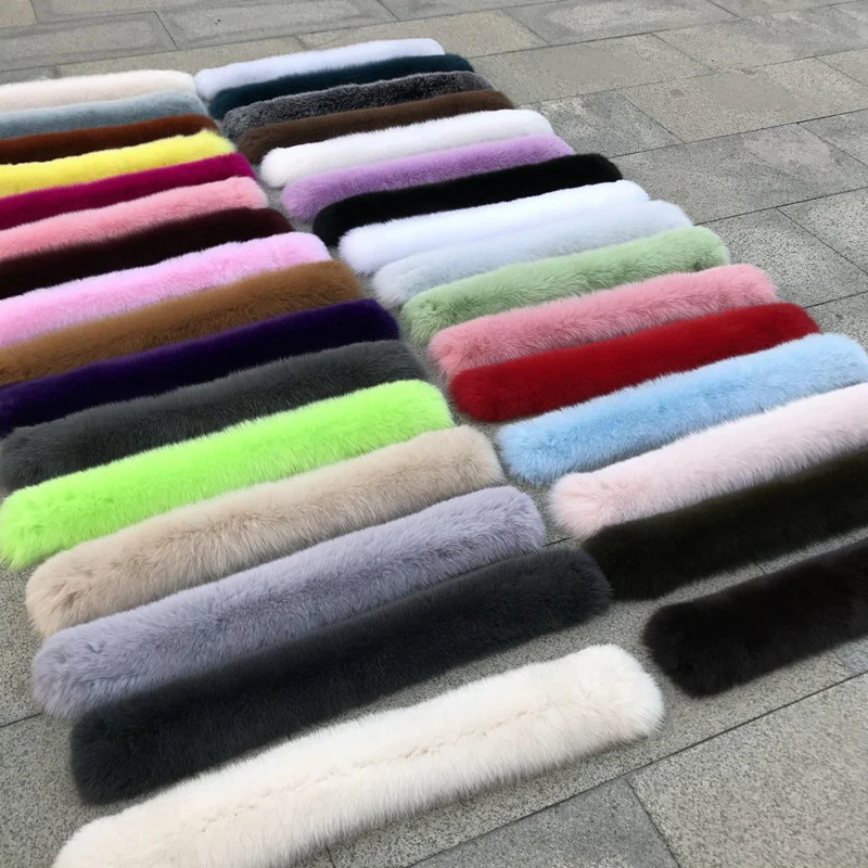 여성용 진짜 여우 모피 칼라 스카프 100 천연 두껍고 따뜻한 긴 스카프 패션 파카 코트 후드 트림 숄 여성 겨울여성용 스카프 Aliexpress