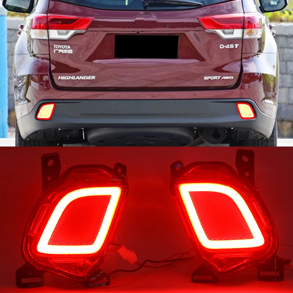 1 Pair reflector LED Rear Bumper Light Fog Lamp Brake Light Turn Signal ...