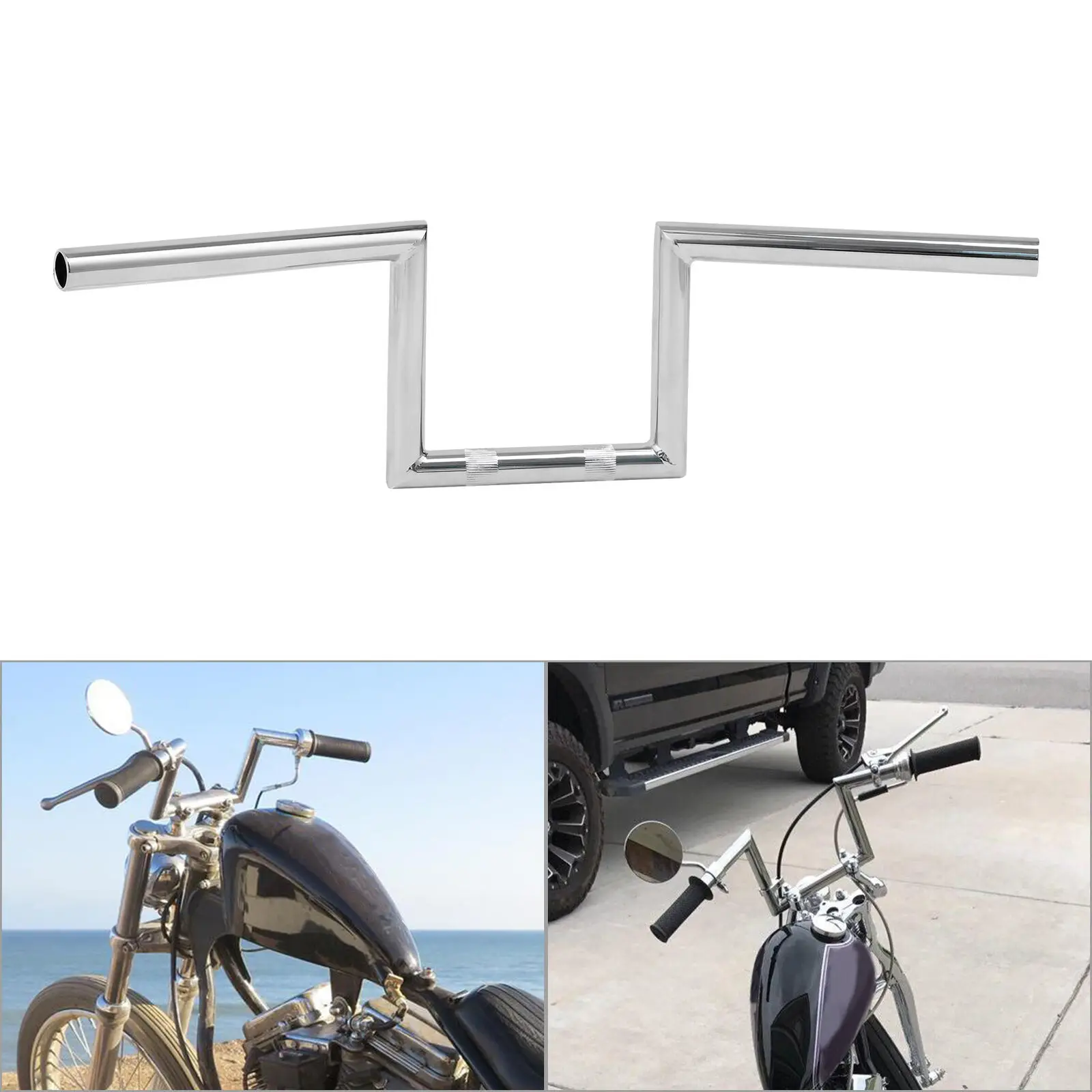 Motorcycle-6-8-Rise-Chrome-Z-Bar-1-Handlebar-For-Harley-Yamaha-Honda ...