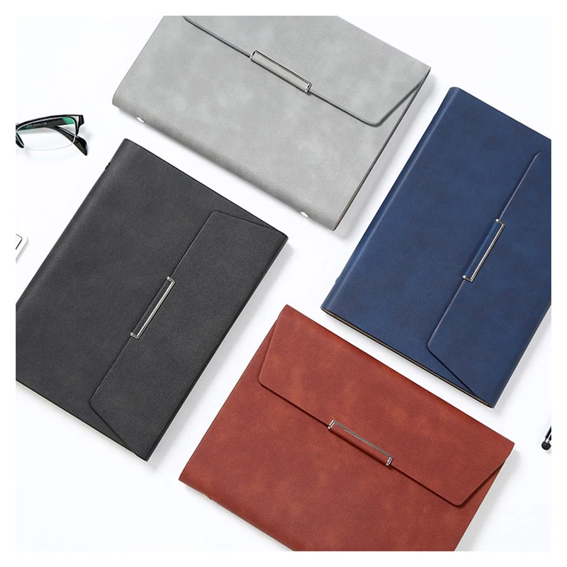A5/B5 File Folder Notebook Business Padfolio Leather Notepad Binder ...